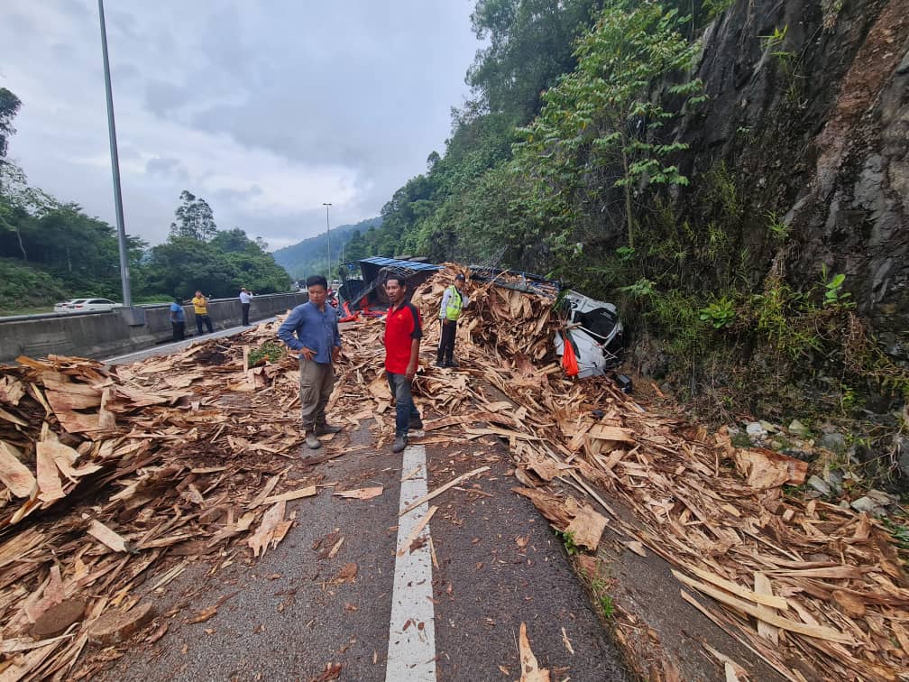 Lori muatan kayu terbabas, pemandu dan kelindan cedera - Perak Kini